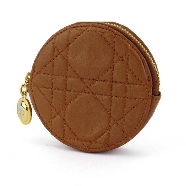 【BIGお買い物ラリー★30%OFFセール中】ディオール Dior ケースレディディオール カナージュステッチ ブラウン ゴールド レディース 中古