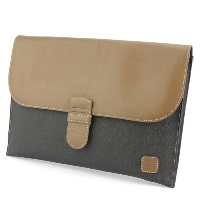 【BIGお買い物ラリー★30%OFFセール中】ダンヒル Dunhill ビジネスバッグヘリンボーン ブラック ブラウン レディース 中古