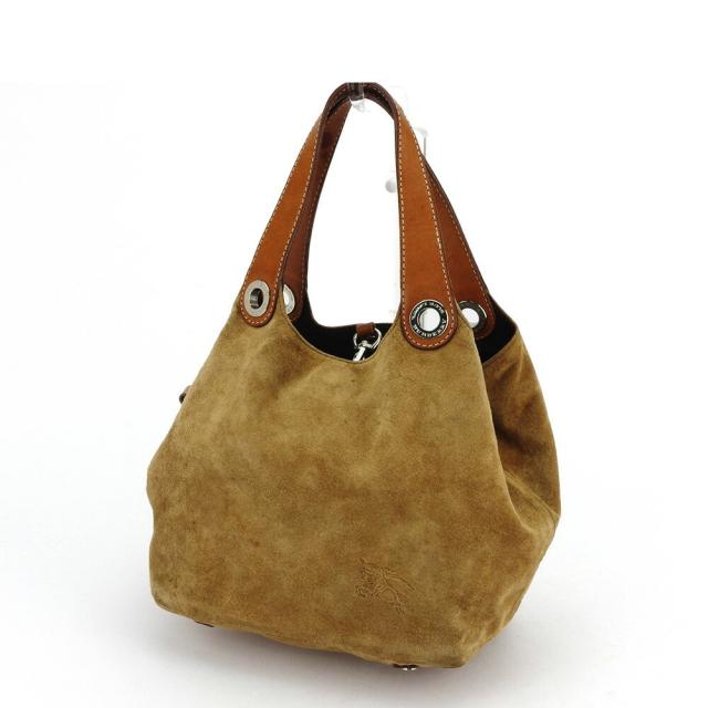 【BIGお買い物ラリー★30%OFFセール中】バーバリー BURBERRY ハンドバッグホースマーク リバーシブル ベージュ ブラウン シルバー レディース 中古
