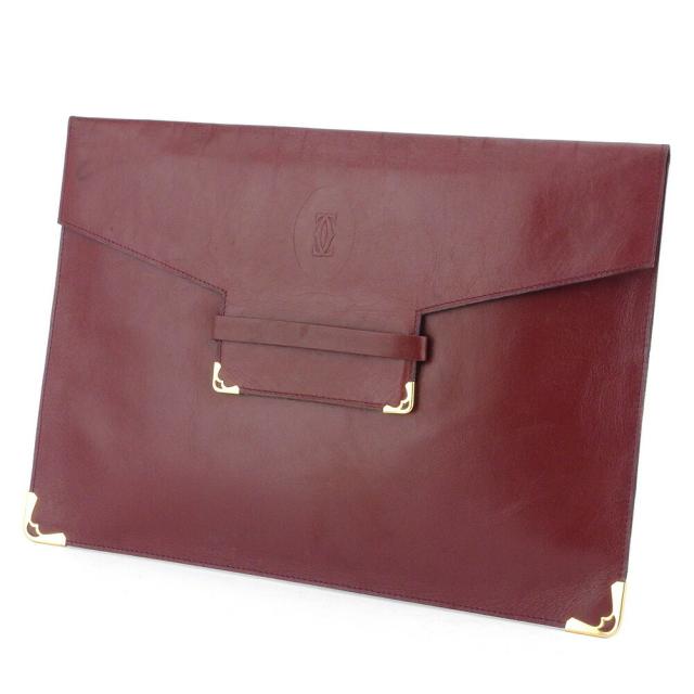 【X'masセール★30%OFF】カルティエ CARTIER クラッチバッグマストライン ボルドー ゴールド レディース 中古