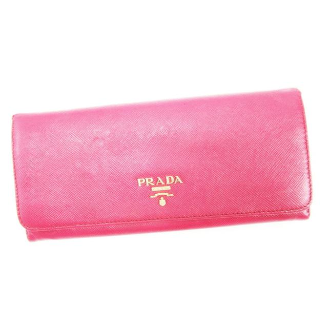 【BIGお買い物ラリー★30%OFFセール中】プラダ PRADA 長財布 ピンク レディース 中古