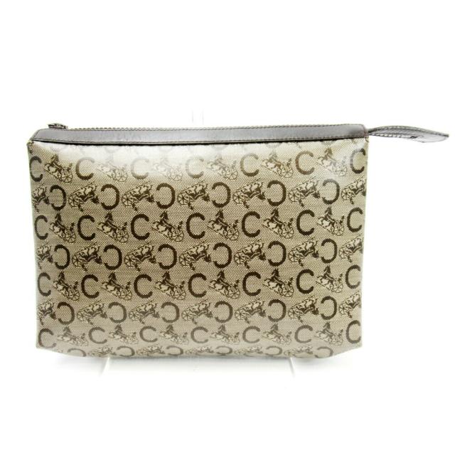 【BIGお買い物ラリー★30%OFFセール中】セリーヌ CELINE クラッチバッグCブラゾン ブラウン ベージュ レディース 中古