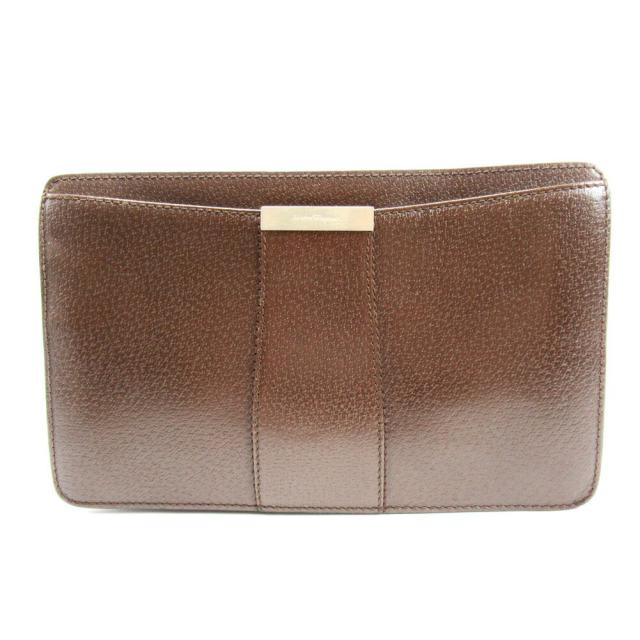 【BIGお買い物ラリー★30%OFFセール中】サルヴァトーレフェラガモ Salvatore Ferragamo クラッチバッグ ブラウン レディース 中古