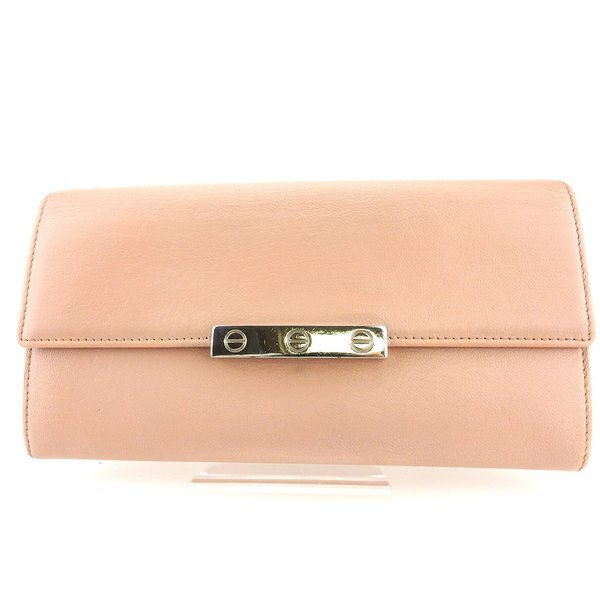 【BIGお買い物ラリー★30%OFFセール中】カルティエ CARTIER 長財布ラブコレクション ピンク シルバー レディース 中古