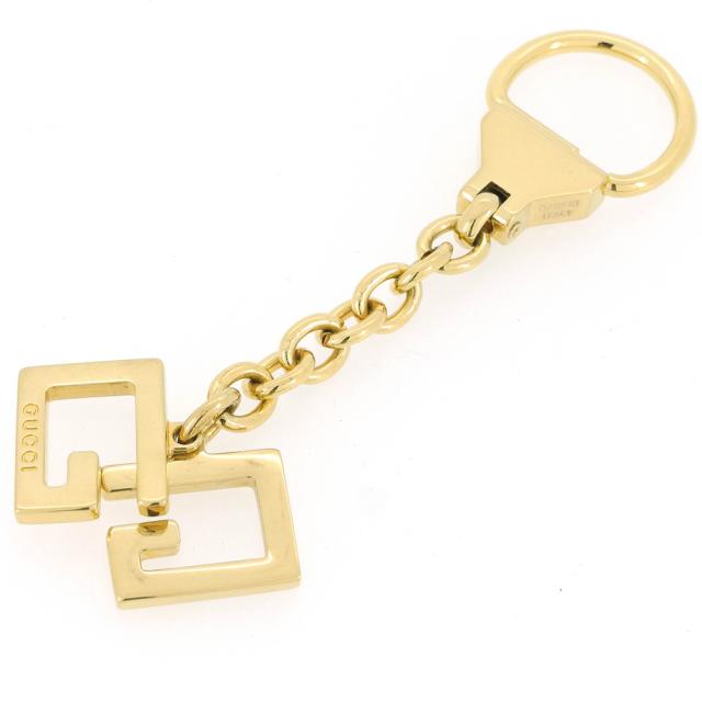 【X'masセール★30%OFF】グッチ GUCCI キーホルダーGマーク ゴールド レディース 中古