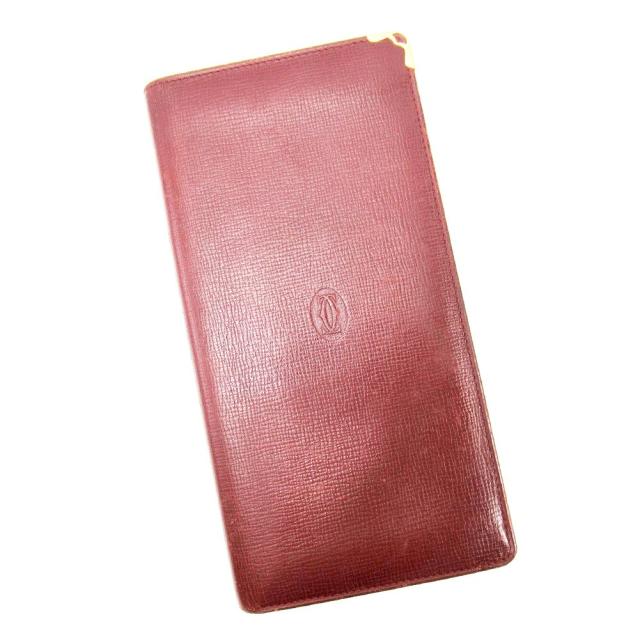 【BIGお買い物ラリー★30%OFFセール中】カルティエ CARTIER 札入れマストライン ボルドー レディース 中古