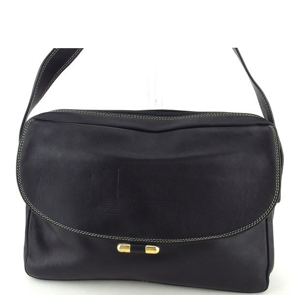 【BIGお買い物ラリー★30%OFFセール中】ランセル LANCEL ショルダーバッグLマーク ブラック ゴールド レディース 中古