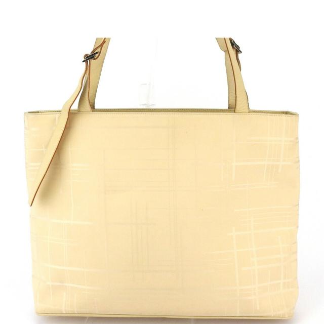 【BIGお買い物ラリー★30%OFFセール中】サルヴァトーレフェラガモ Salvatore Ferragamo トートバッグチェック ベージュ シルバー レディース 中古