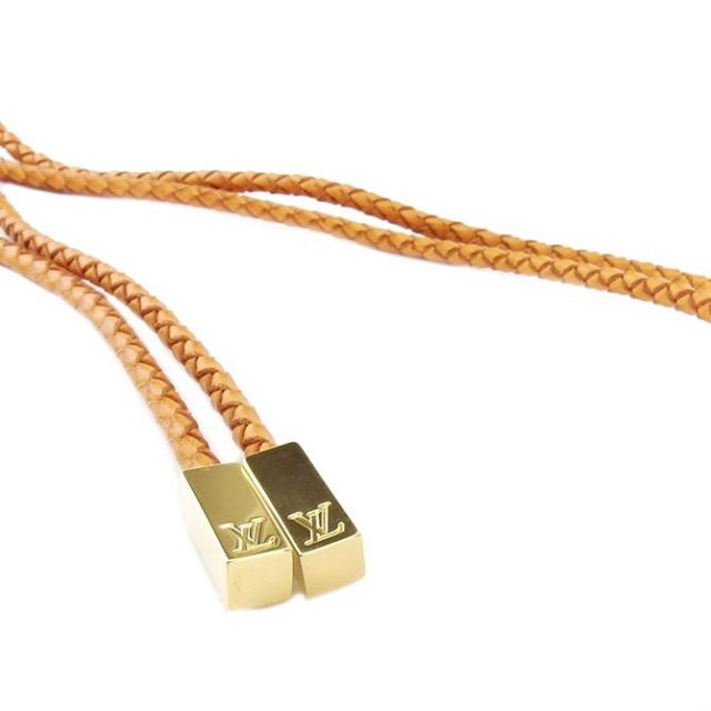 【X'masセール★30%OFF】ルイ・ヴィトン LOUIS VUITTON ベルト編み込み サンチュールVVNトレセ ブラウン ゴールド レディース 中古