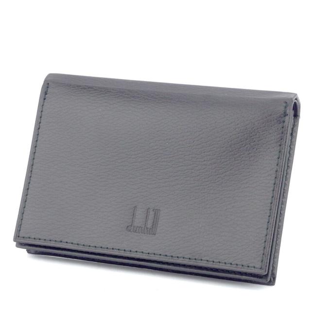 【BIGお買い物ラリー★30%OFFセール中】ダンヒル Dunhill 名刺入れロゴ ブラウン ブラック レディース 中古