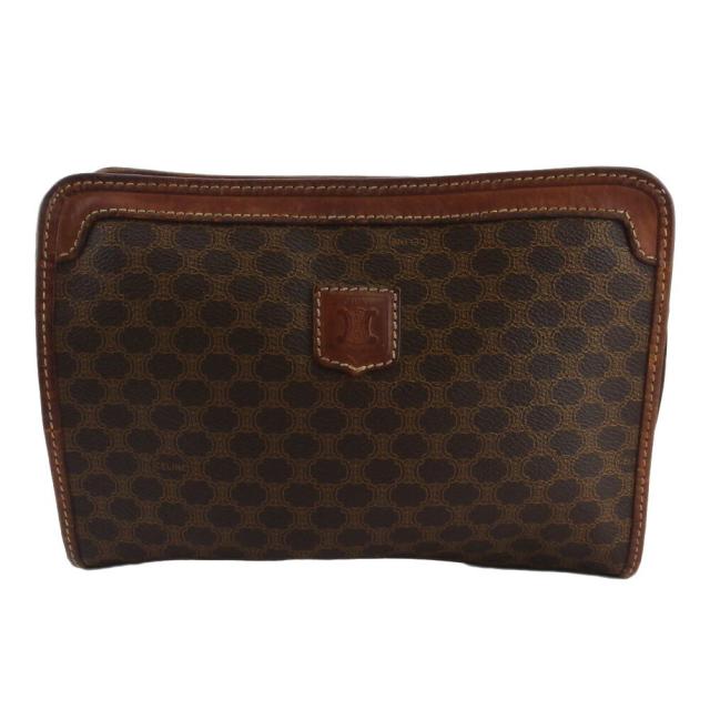 【BIGお買い物ラリー★30%OFFセール中】セリーヌ CELINE クラッチバッグマカダム ブラウン ベージュ レディース 中古