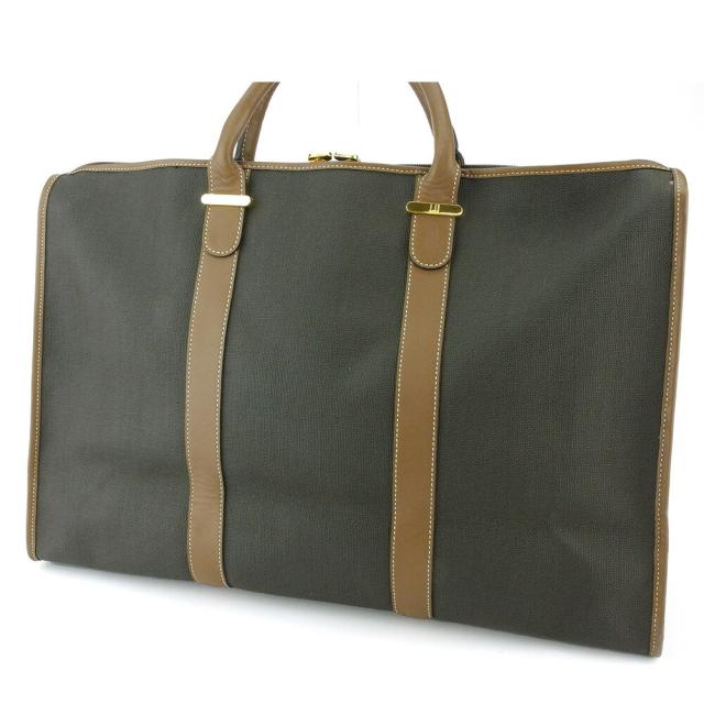 【BIGお買い物ラリー★30%OFFセール中】ダンヒル Dunhill ボストンバッグヘリンボーン ブラック ブラウン ゴールド レディース 中古