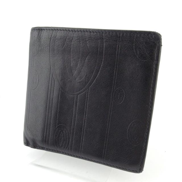 【BIGお買い物ラリー★30%OFFセール中】カルティエ CARTIER 二つ折り財布ハッピーバースデー ブラック レディース 中古