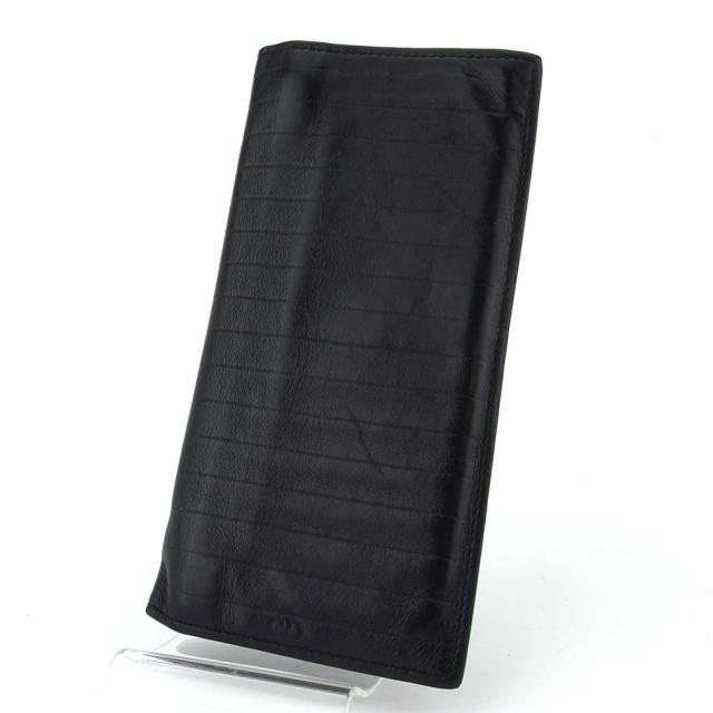 【BIGお買い物ラリー★30%OFFセール中】ディオール・オム DIOR HOMME 長財布CDマーク ブラック シルバー レディース 中古