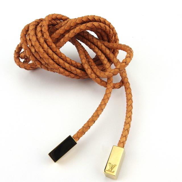 【X'masセール★30%OFF】ルイ・ヴィトン LOUIS VUITTON ベルト編み込み サンチュールVVNトレセ ベージュ ゴールド レディース 中古