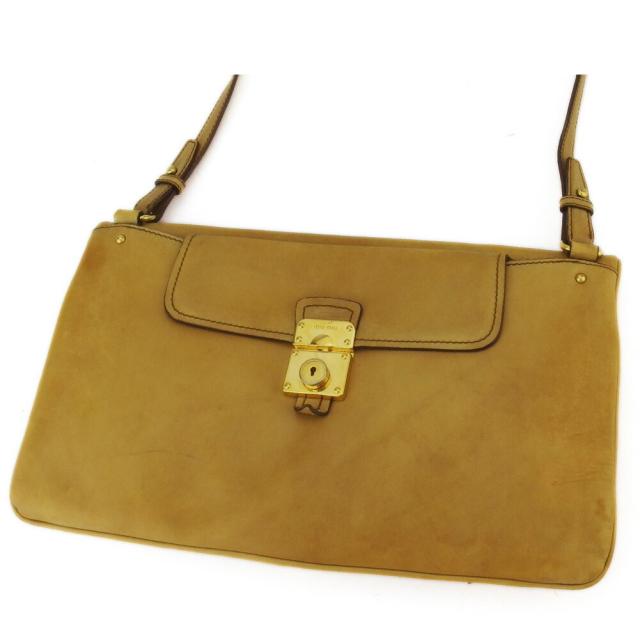【BIGお買い物ラリー★30%OFFセール中】ミュウミュウ MIUMIU ショルダーバッグ ベージュ レディース 中古