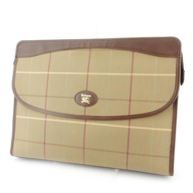 【X'masセール★30%OFF】バーバリー BURBERRY ブリーフケース ブラウン レディース 中古