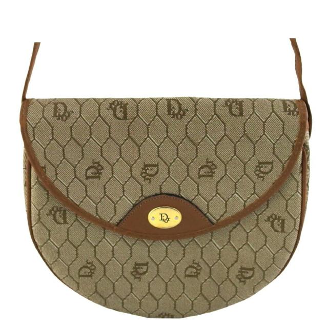 【X'masセール★30%OFF】ディオール Dior ショルダーバッグハニカム オールドディオール ベージュ ブラウン ゴールド レディース 中古