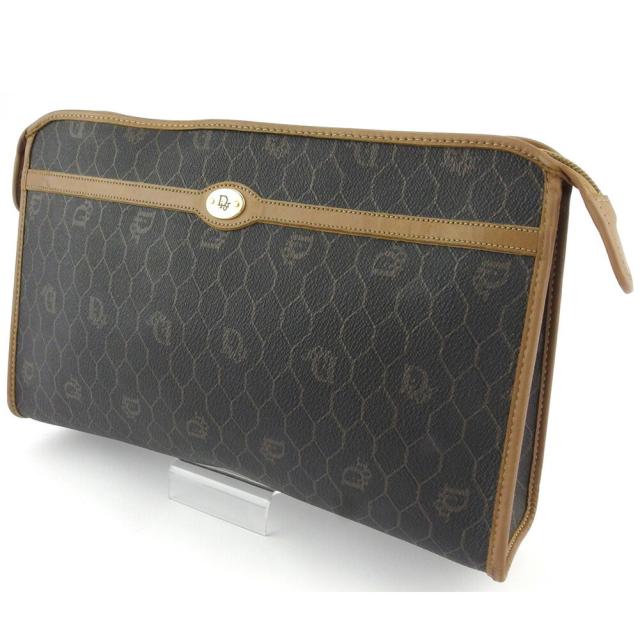 【BIGお買い物ラリー★30%OFFセール中】ディオール Dior クラッチバッグハニカム オールドディオール ブラック ブラウン レディース 中古