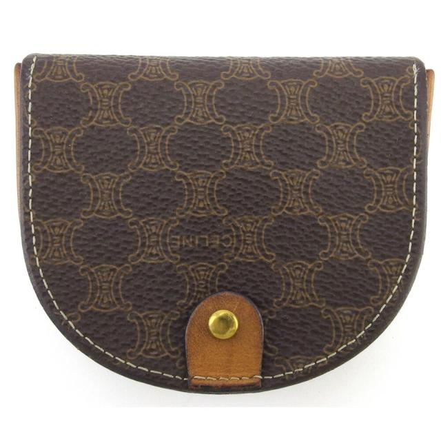 【BIGお買い物ラリー★30%OFFセール中】セリーヌ CELINE ケースマカダム ブラウン ベージュ ゴールド レディース 中古