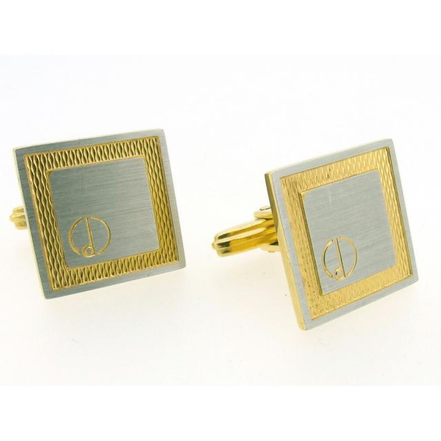 【BIGお買い物ラリー★30%OFFセール中】ダンヒル Dunhill カフスdマーク スクエアフォルム シルバー ゴールド レディース 中古