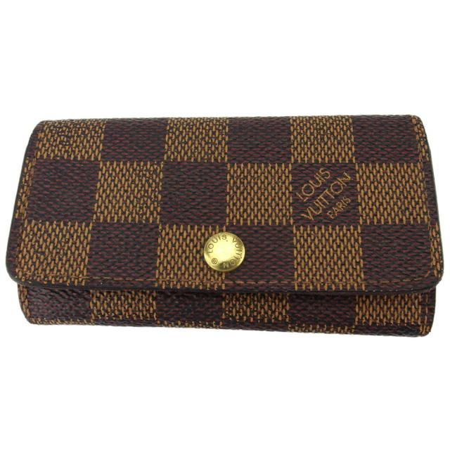 【BIGお買い物ラリー★30%OFFセール中】ルイ・ヴィトン LOUIS VUITTON キーケースダミエ ミュルティクレ4 ブラウン ベージュ ゴールド レディース 中古