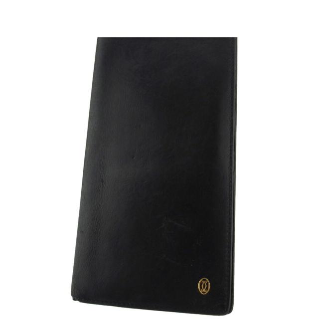 【BIGお買い物ラリー★30%OFFセール中】カルティエ CARTIER 札入れパシャ ブラック ゴールド レディース 中古