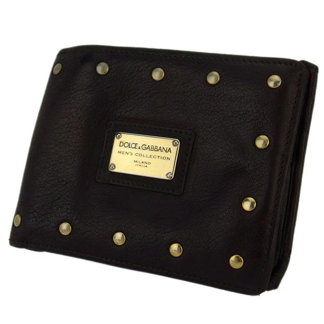 【BIGお買い物ラリー★30%OFFセール中】ドルチェアンドガッバーナ DOLCE&GABBANA 札入れロゴプレート ドルガバ ブラウン レディース 中古