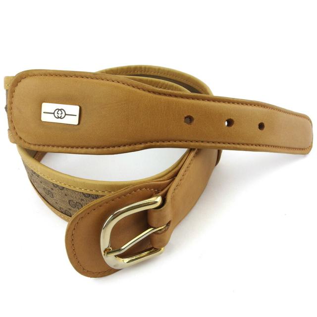 【X'masセール★30%OFF】グッチ GUCCI ベルトマイクロGG ベージュ レディース 中古