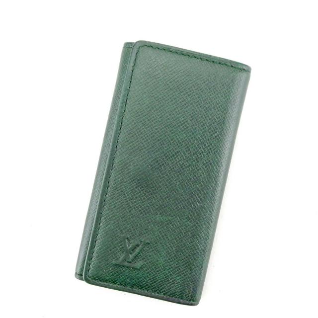 【BIGお買い物ラリー★30%OFFセール中】ルイ・ヴィトン LOUIS VUITTON キーケースタイガ ミュルティクレ4 グリーン ゴールド レディース 中古