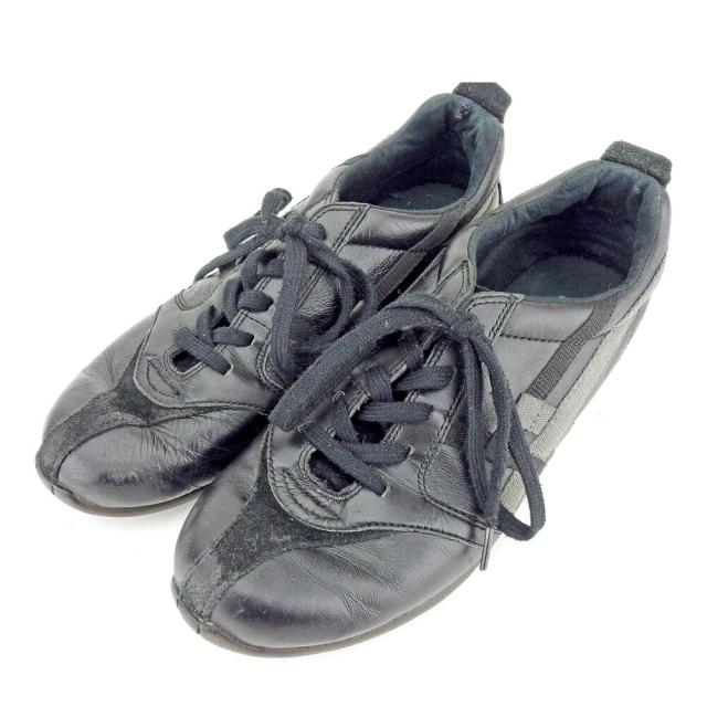 【BIGお買い物ラリー★30%OFFセール中】ディーゼル DIESEL スニーカーローカット ♯US6.5 ブラック グレー 灰色 レディース 中古