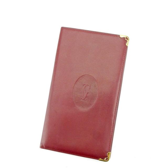 【BIGお買い物ラリー★30%OFFセール中】カルティエ CARTIER 札入れマストライン ボルドー ゴールド レディース 中古