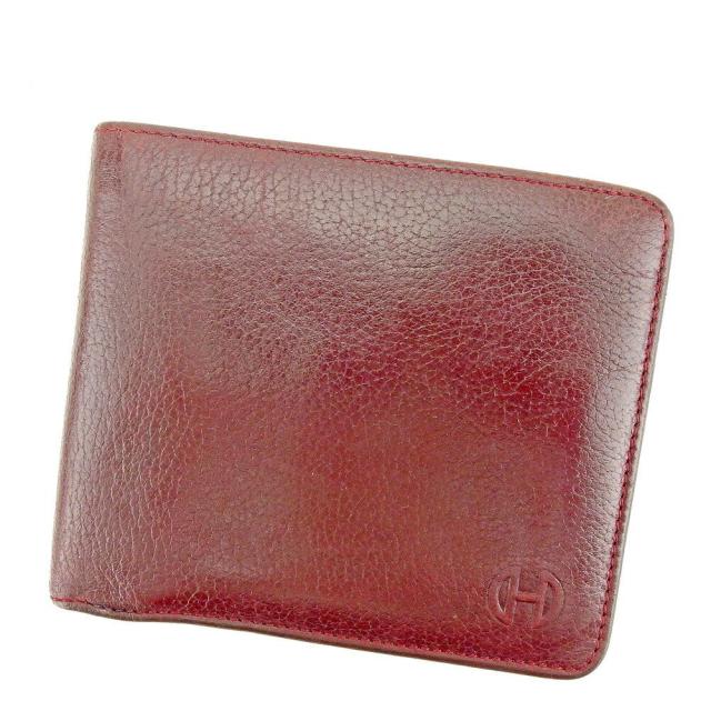 【X'masセール★30%OFF】セリーヌ CELINE 二つ折り財布ビットマーク ボルドー レディース 中古