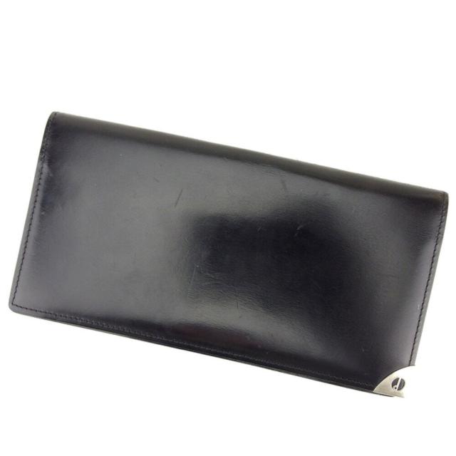 【X'masセール★30%OFF】ダンヒル Dunhill 札入れロンドンスタイル ブラック シルバー レディース 中古