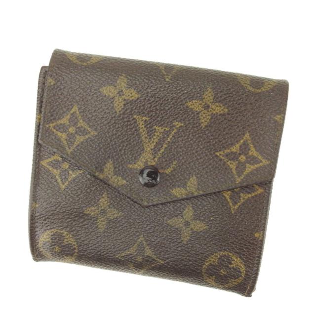 【BIGお買い物ラリー★30%OFFセール中】ルイ・ヴィトン LOUIS VUITTON 二つ折り財布モノグラム ポルトモネビエ（旧タイプ） ブラウン ベージュ レディース 中古