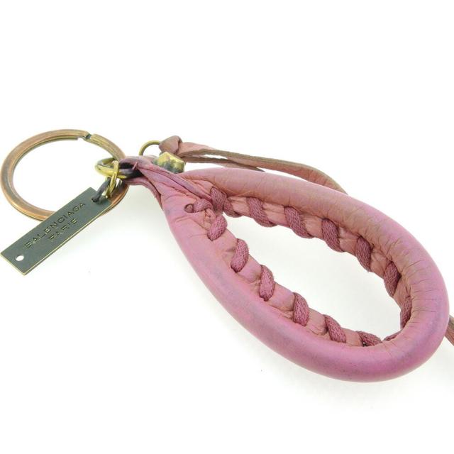 【BIGお買い物ラリー★30%OFFセール中】バレンシアガ BALENCIAGA キーホルダーフリンジ ピンク ゴールド レディース 中古