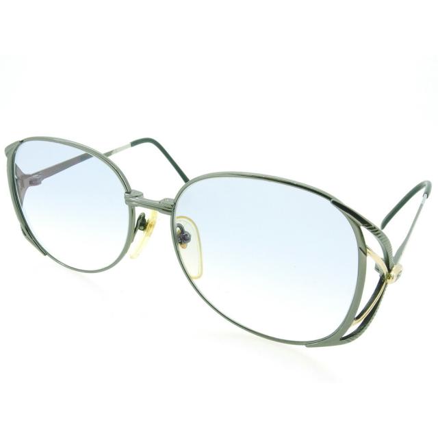 【BIGお買い物ラリー★30%OFFセール中】サンローラン SAINT LAURENT サングラス度入り フルリム サイドYSLロゴ入り シルバー ブラック ゴールド系 レディース 中古