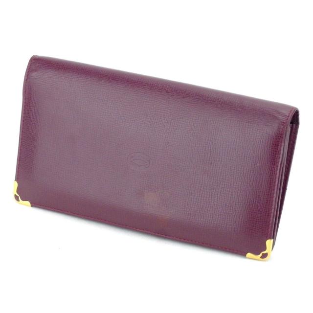 【BIGお買い物ラリー★30%OFFセール中】カルティエ CARTIER 長財布マストライン ボルドー ゴールド レディース 中古
