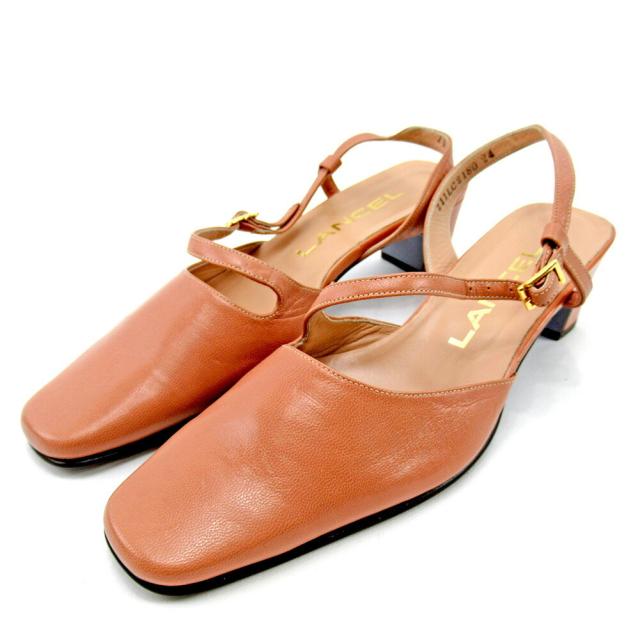 【BIGお買い物ラリー★30%OFFセール中】ランセル LANCEL パンプス ♯24 ピンク　ベージュ レディース 中古
