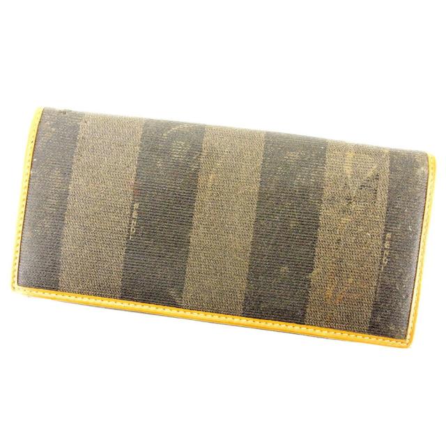 【X'masセール★30%OFF】フェンディ FENDI 長財布ペカン ベージュ ブラック レディース 中古