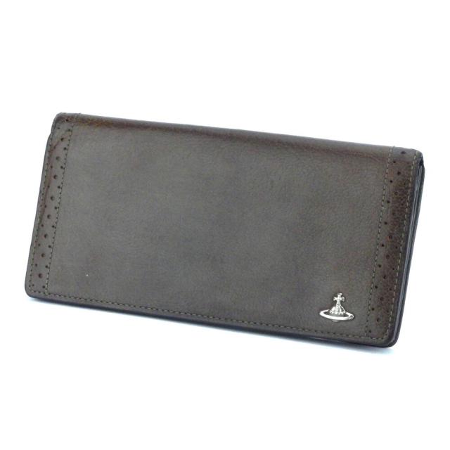 【BIGお買い物ラリー★30%OFFセール中】ヴィヴィアンウエストウッド Vivienne Westwood 札入れオーブ ブラウン グリーン シルバー レディース 中古