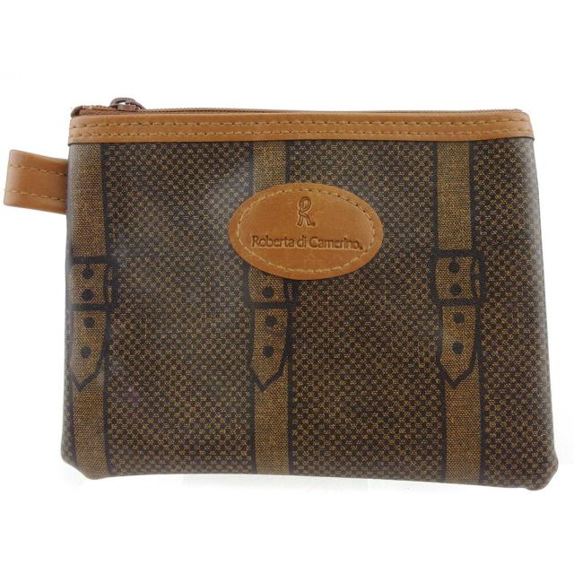 【BIGお買い物ラリー★30%OFFセール中】ロベルタ・ディ・カメリーノ Roberta di Camerino ポーチベルト柄 ブラック ブラウン レディース 中古