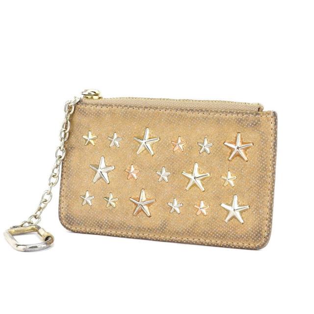 【BIGお買い物ラリー★30%OFFセール中】ジミーチュウ JIMMY CHOO ケーススタースタッズ ベージュ シルバー ゴールド レディース 中古