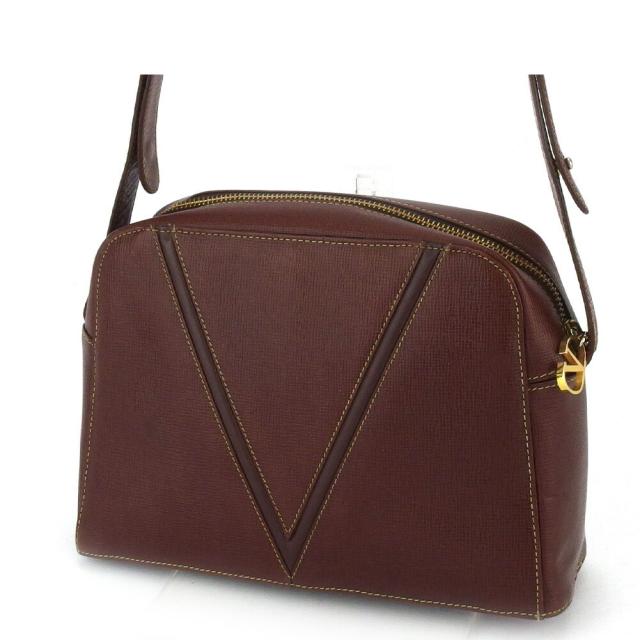 【BIGお買い物ラリー★30%OFFセール中】ヴァレンティノ VALENTINO ショルダーバッグVマーク ブラウン レディース 中古
