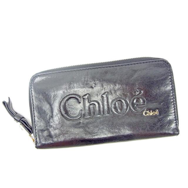 【BIGお買い物ラリー★30%OFFセール中】クロエ Chloe 長財布 ブラック レディース 中古