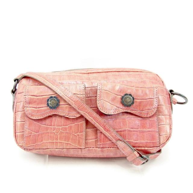 【BIGお買い物ラリー★30%OFFセール中】アナスイ ANNA SUI ショルダーバッグクロコダイル型押し ピンク レディース 中古