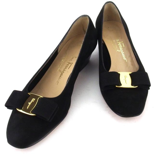 【BIGお買い物ラリー★30%OFFセール中】サルヴァトーレフェラガモ Salvatore Ferragamo パンプスヴァラリボン #5 ブラック レディース 中古