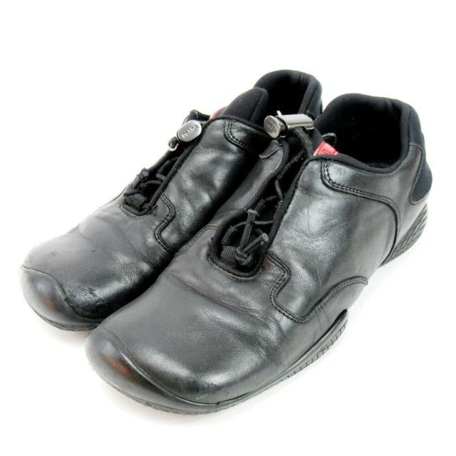 【BIGお買い物ラリー★30%OFFセール中】プラダ PRADA スニーカー #36ハーフ ブラック レディース 中古
