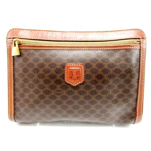 【BIGお買い物ラリー★30%OFFセール中】セリーヌ CELINE クラッチバッグマカダム ブラウン レディース 中古