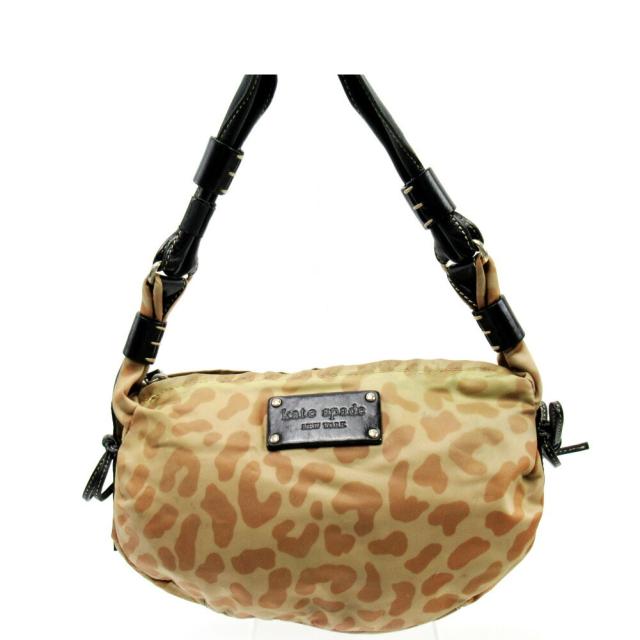 【BIGお買い物ラリー★30%OFFセール中】ケイトスペード Kate Spade ショルダーバッグレオパード柄 ベージュ　ブラック レディース 中古